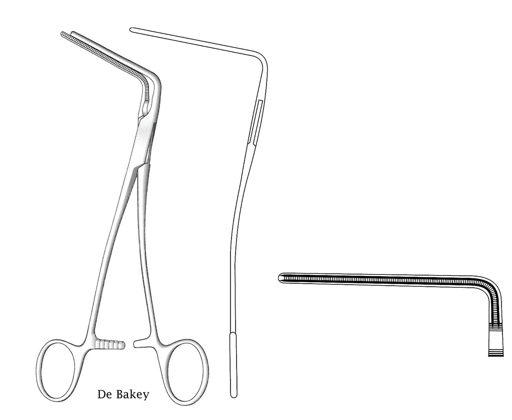Pinza vascular Debakey, curva - longitud = 18 cm / 7" | Surgicalmed.es
